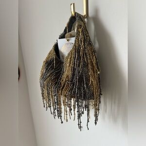 Bags | Viral New Beaded Gold And Silver Mini Fringe Bag | Poshmark